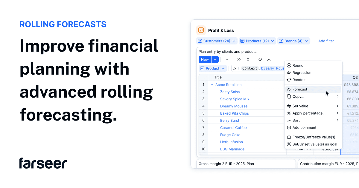Rolling forecasts | Farseer